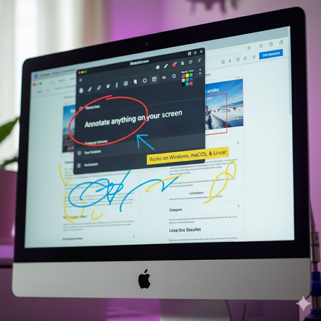 SketchScreen - Professional On-Screen Annotation for Windows & macOS